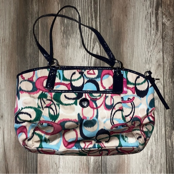 Coach | Bags | Coach Ikat Signature C Pocket Tote | Poshmark
